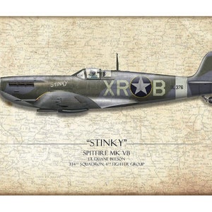 Stinky Duane Beeson Spitfire - Art Print by Craig Tinder - Etsy