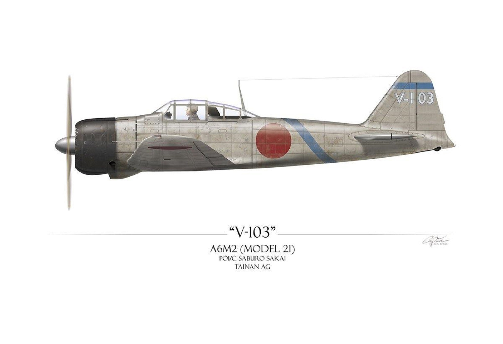 Saburo Sakai A6M Zero - Art Print by Craig Tinder - Etsy