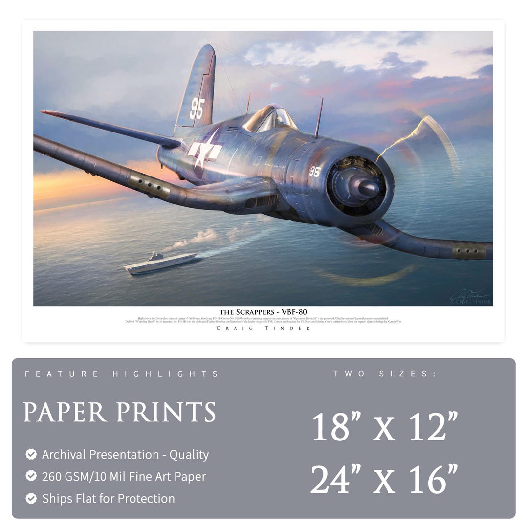 FG-1D Corsair - the Scrappers - Paper Print by Craig Tinder - Etsy