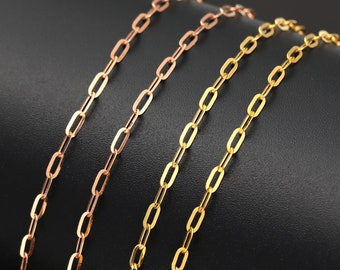 18k Rose Gold Solid Necklace - Etsy