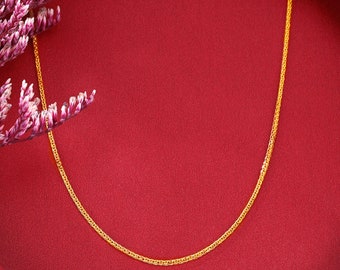 24k Solid Gold Necklace - Etsy