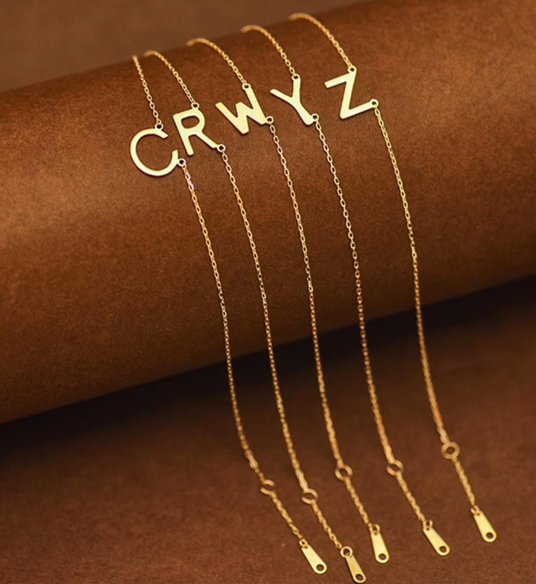 10K Real Gold Chain Name Initial Letter Necklace Jewelry Perfect ...