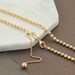 18K Real Gold Beaded Unique Chain Link Necklace Minimal Gift M - Etsy