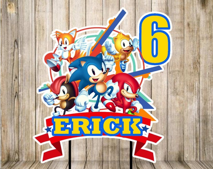 Custom Sonic Cake Topper Printable Digital Personalized Cake - Etsy