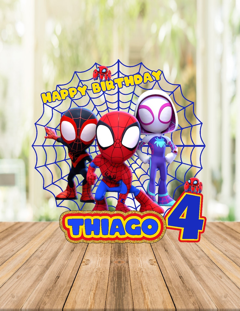 Printable Spidey and His Amazing Friends Cake Topper Double-sided ...