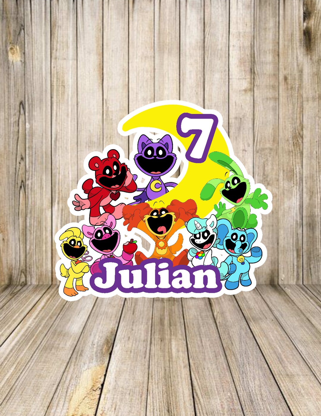 Printable DIGITAL FILE Cake Topper Smiling Critters, Birthday Party for ...