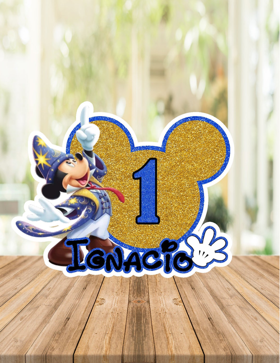 Custom Mickey Magician Blue Cake Topper, Personalized Mickey Cake ...