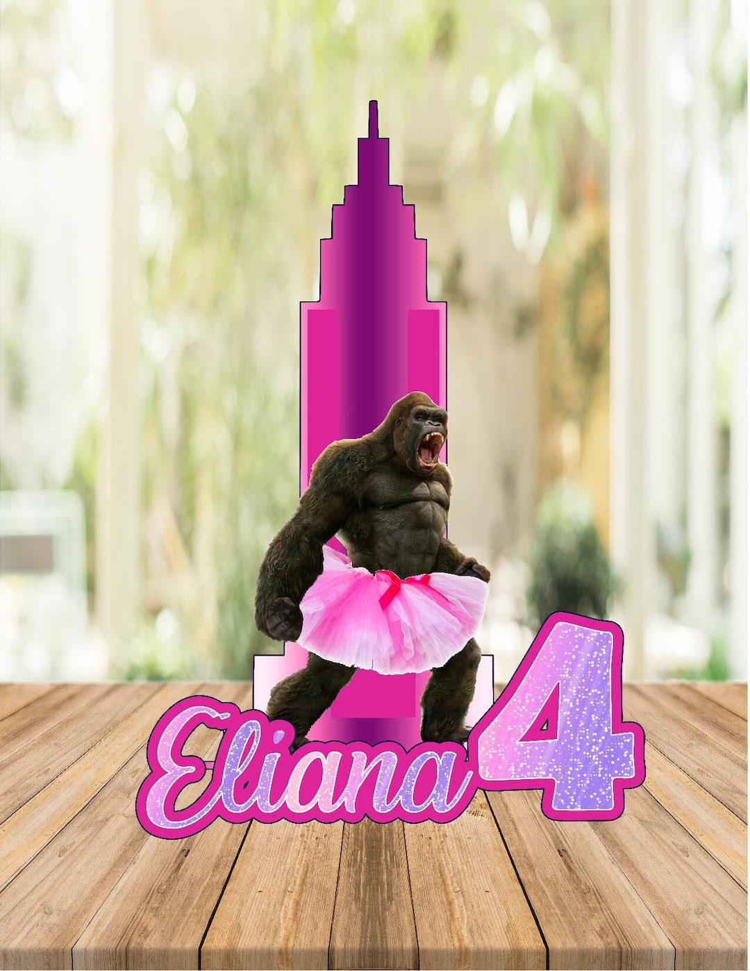 Custom King Kong Tutu Cake Topper Printable, Digital File - Etsy