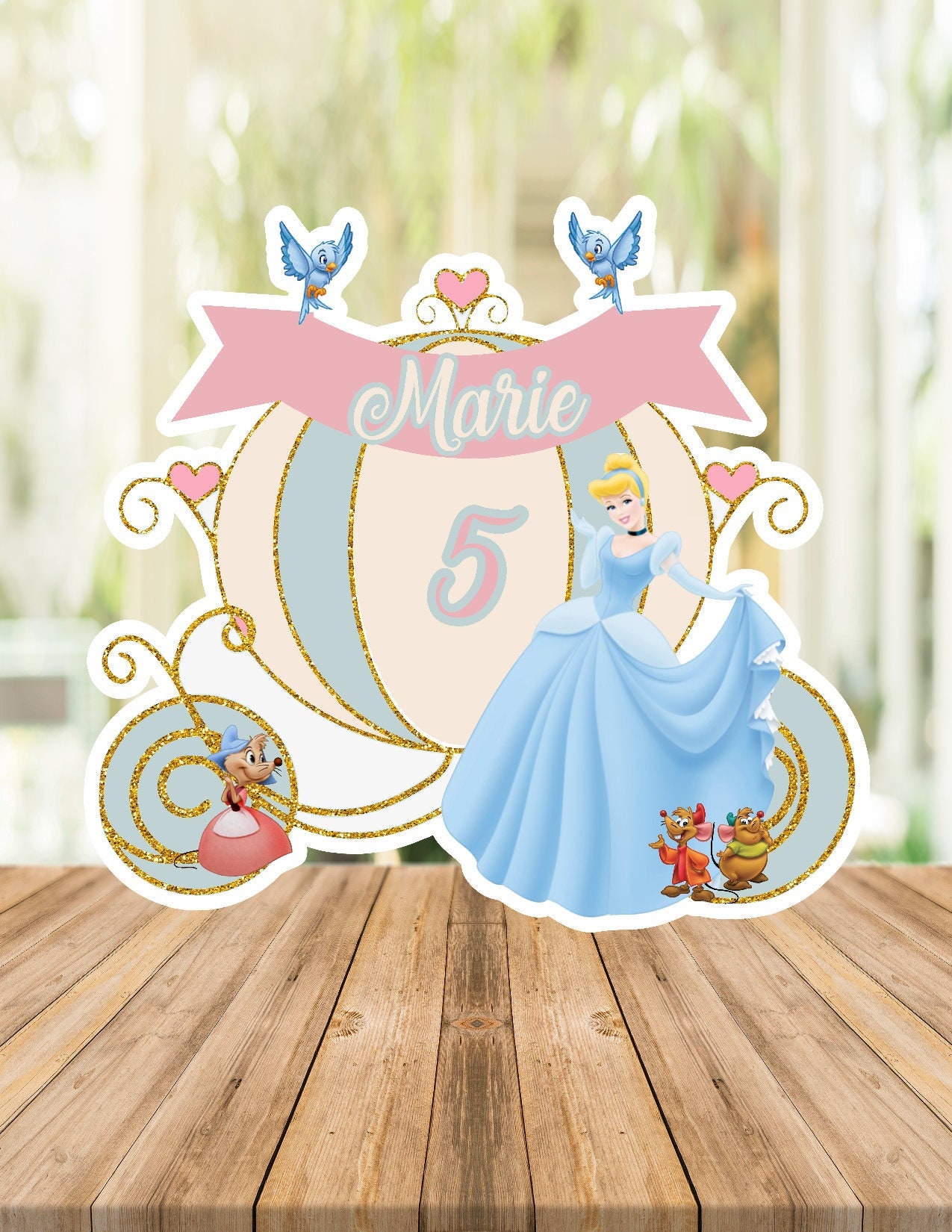 Custom Cinderella Cake Topper: Printable Princess Party Decor (digital ...