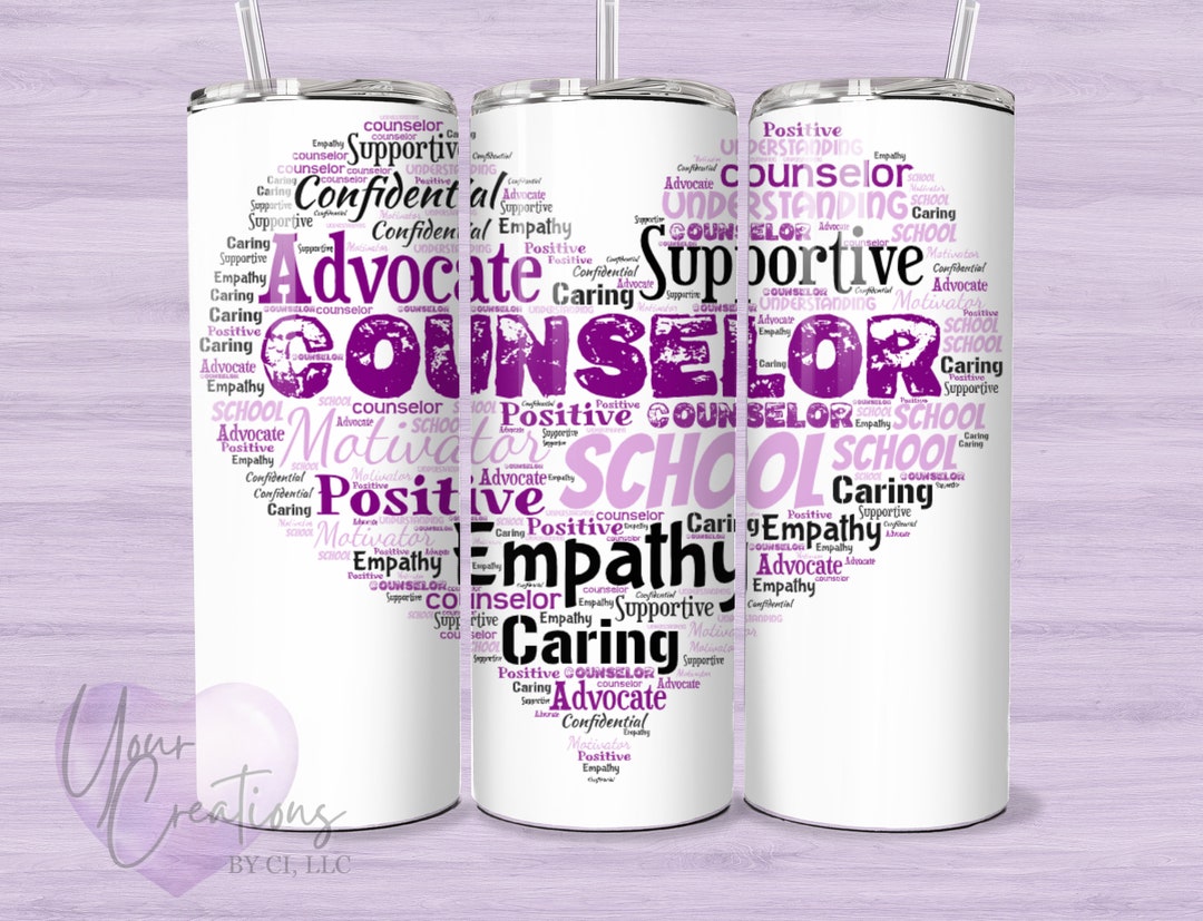 Counselor Word Art 20 Oz Skinny Tumbler Sublimation Design Digital ...