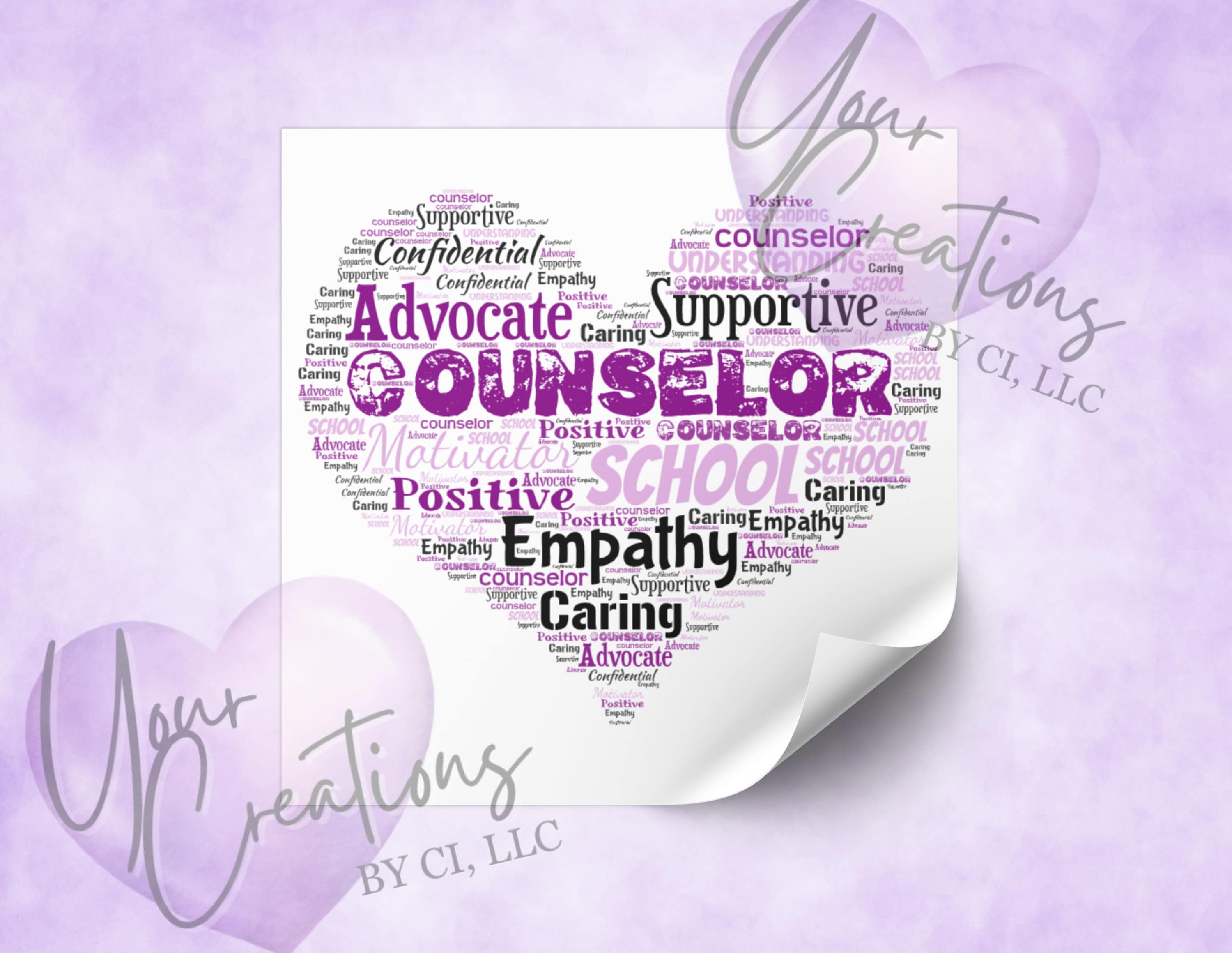 Counselor Word Art 20 Oz Skinny Tumbler Sublimation Design Digital ...