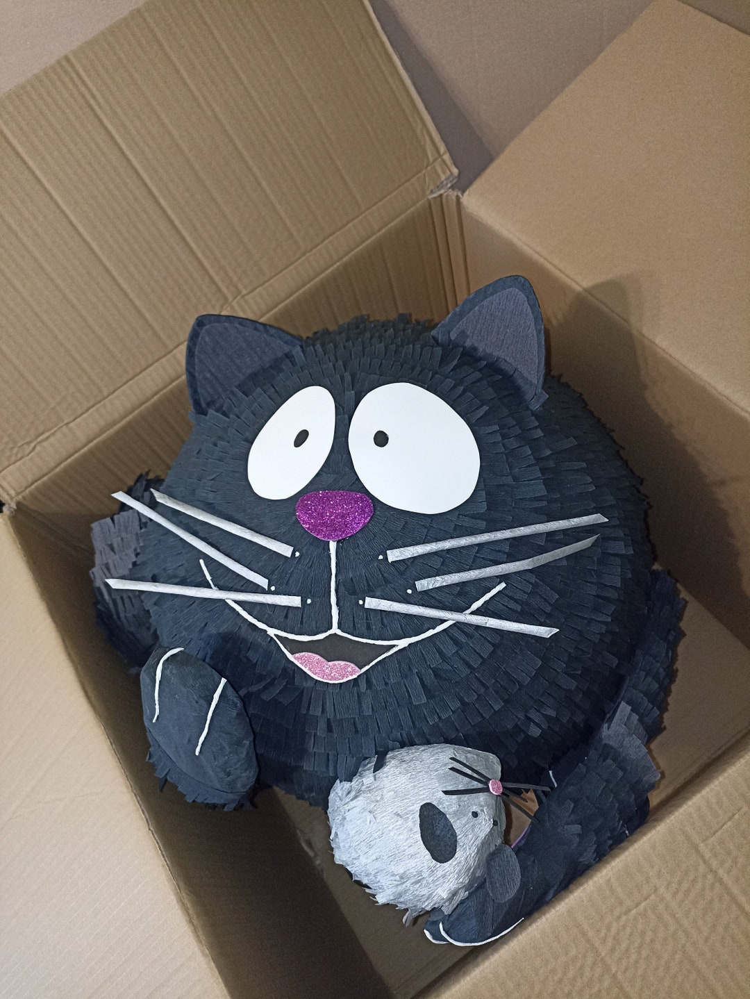 Cat Pinata, Cute Black Cat Pinata Fur Baby Gift Kitty Birthday Theme ...