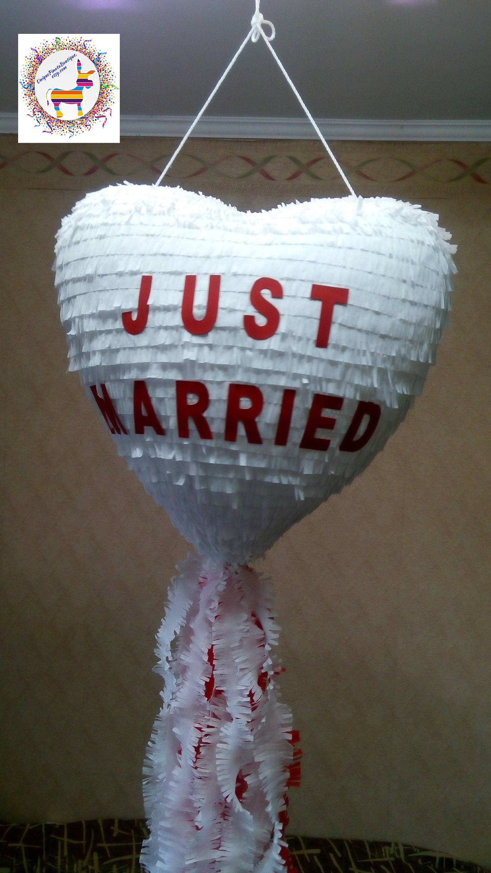 Wedding Heart Pinata, White Wedding Pinata, Valentines Day, 3D Heart ...