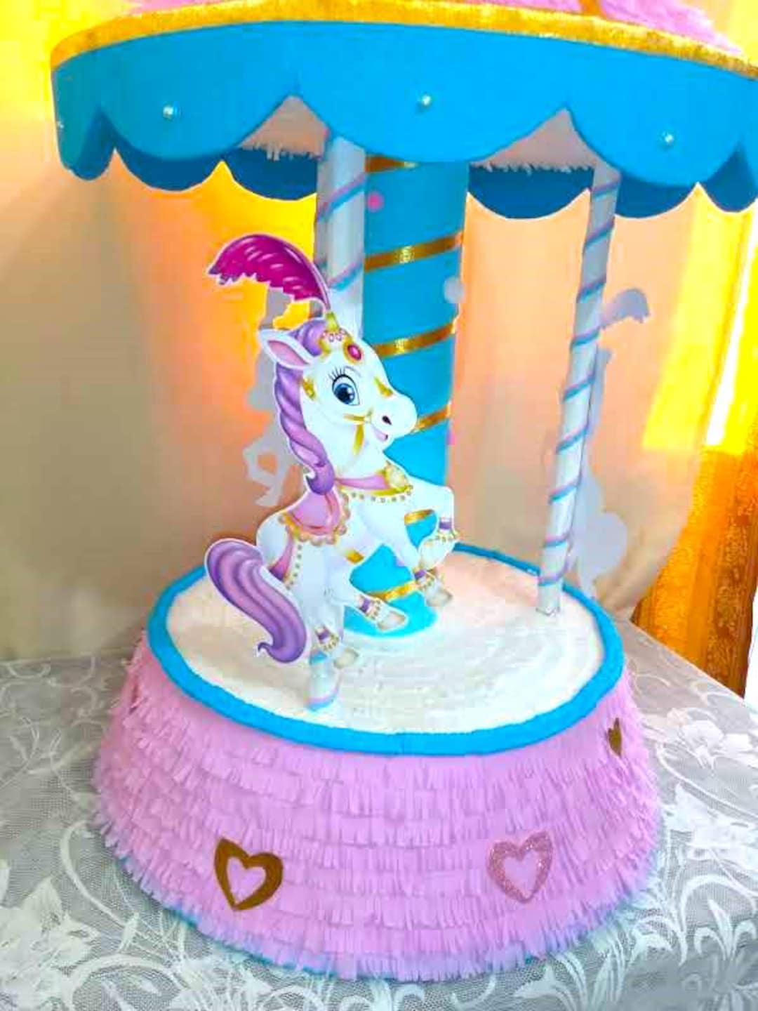 Carousel Pinata Circus Birthday Party Decoration Kids B-day Party Piata ...