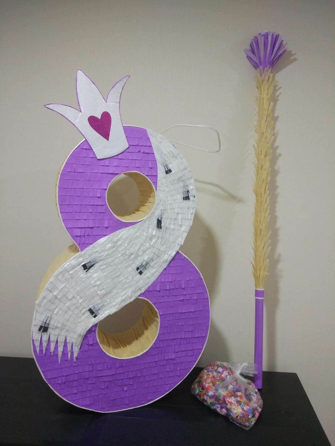 Number 8 Pinata: Girls 8th Birthday, Queen Party Decor - Etsy