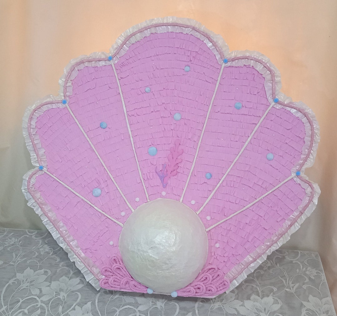 Mermaid Party Seashell Pinata: 3D Pearl, Under the Sea Birthday - Etsy