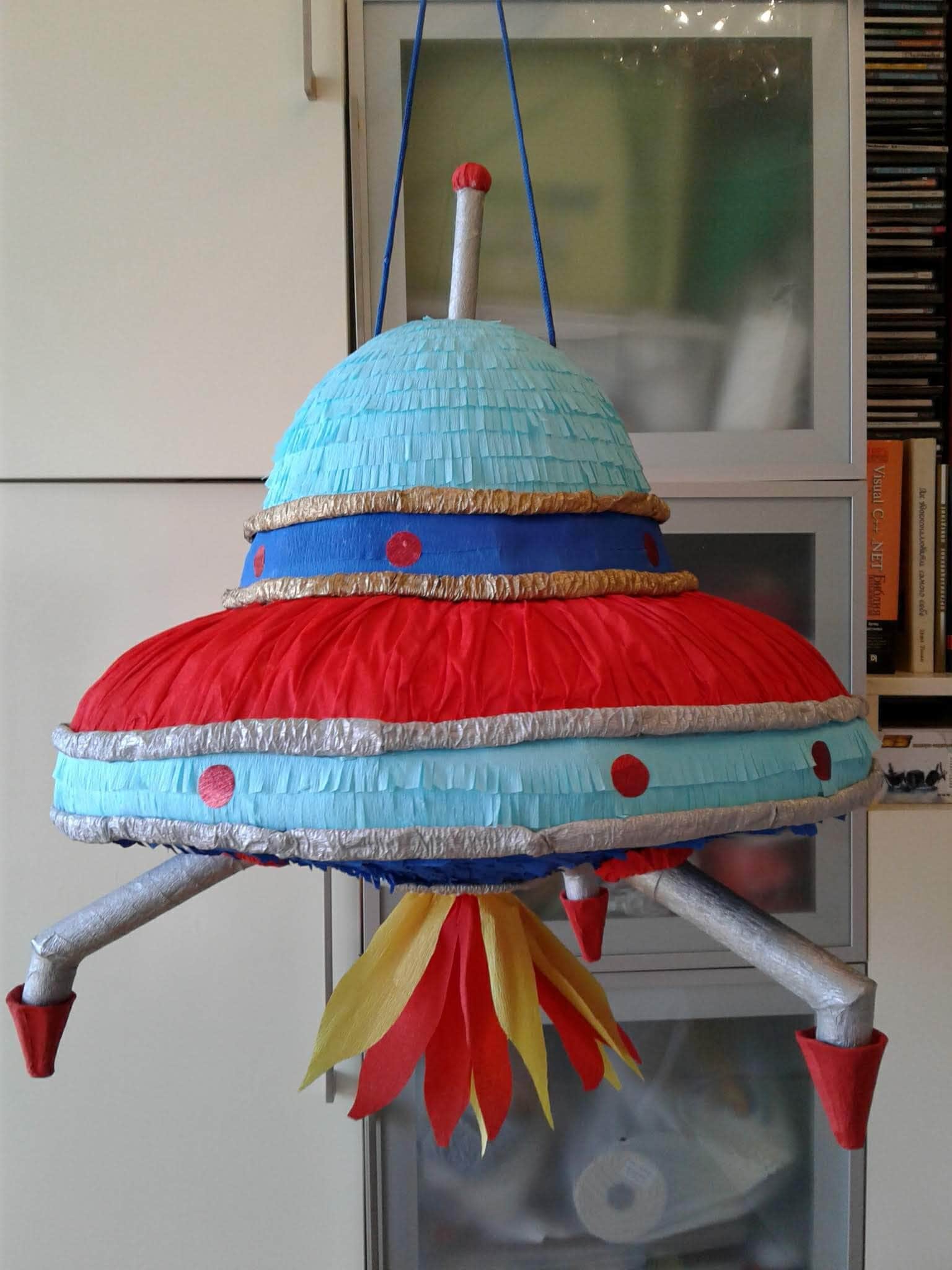 Spaceship UFO Pinata for Boy, Outer Space Party Decorations, 5th B-day ...
