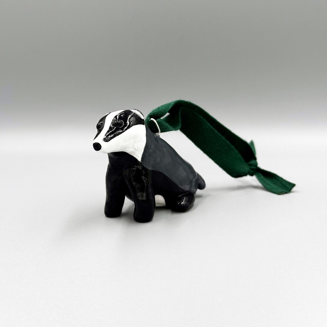 Handmade Polymer Clay Badger Christmas Ornament | Christmas Tree ...