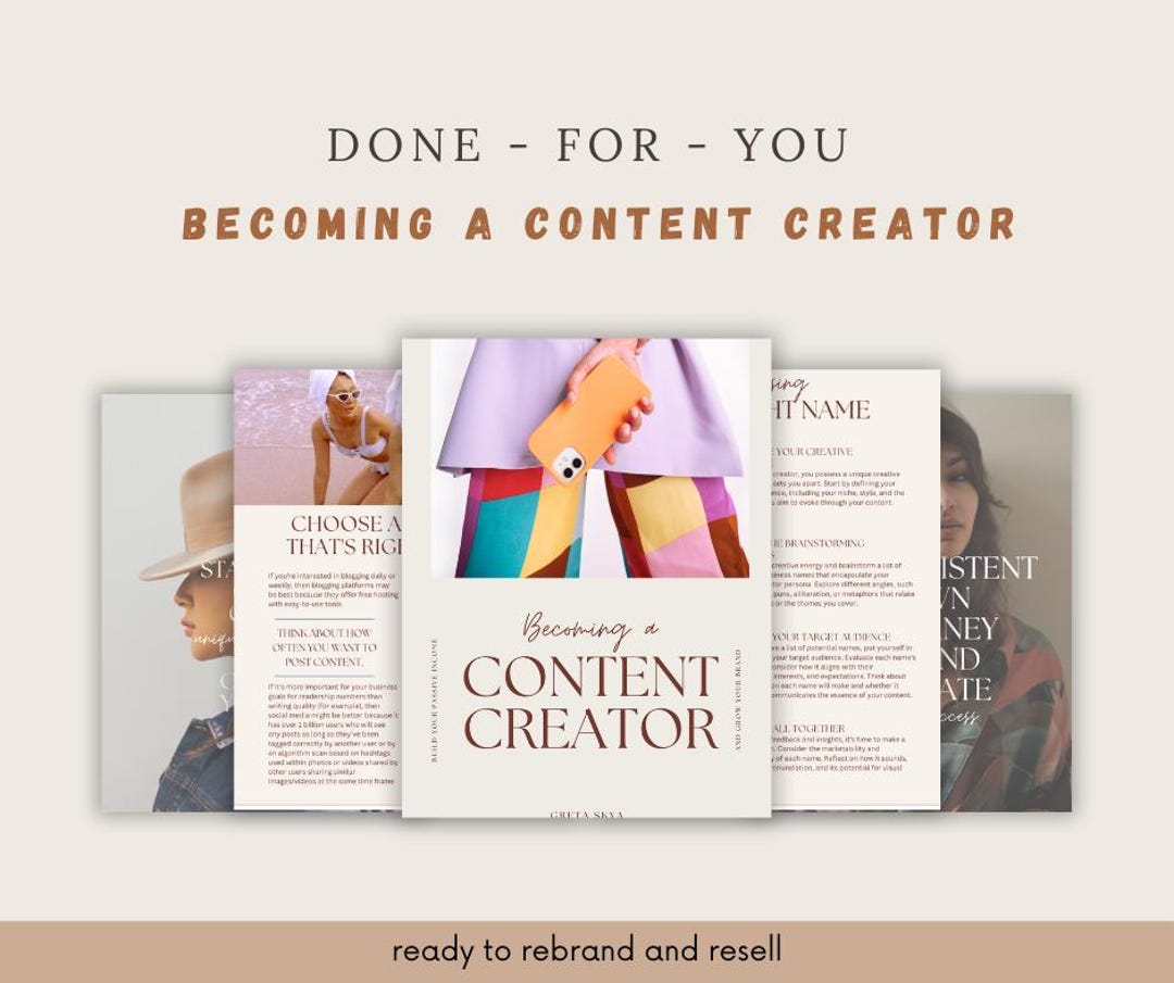 Becoming A Content Creator Template | Canva Ebook Template | Content ...