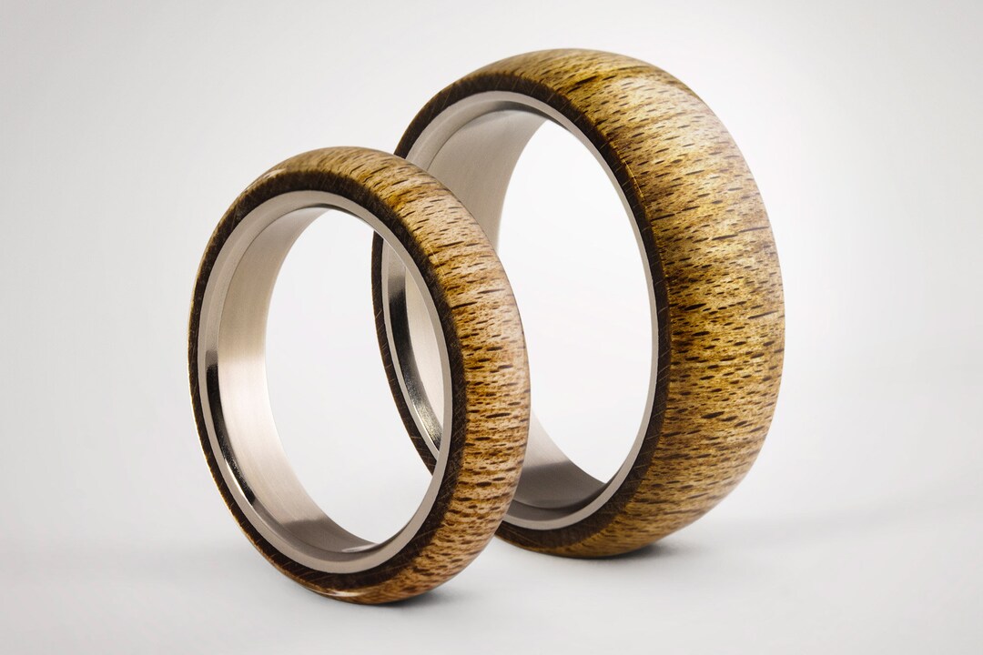 Radal Wood & Titanium Wedding Bands ULTRALIGHT/ Patagonian Solid Wood ...
