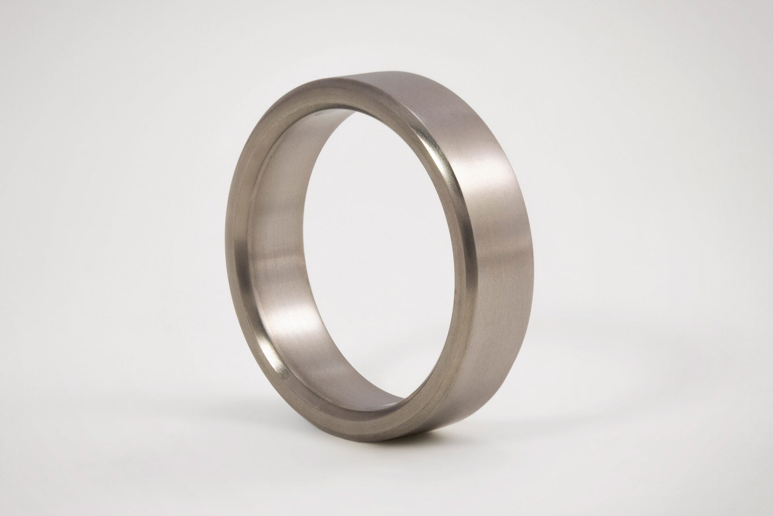 Matte Titanium Wedding Bands ULTRALIGHT/ Flat Silver Wedding Ring ...