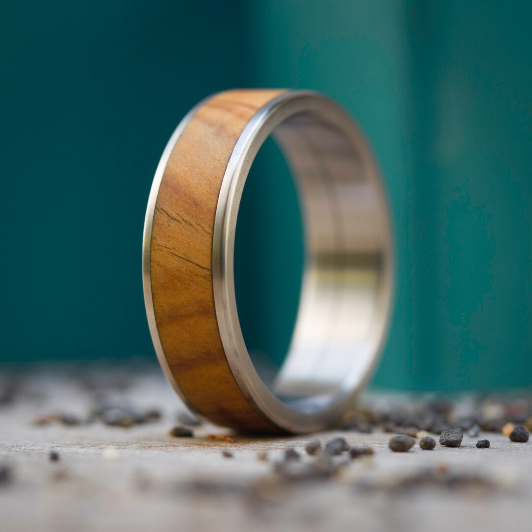 Wood and Titanium Ring ULTRALIGHT , Ring for Men, Mens Wedding Band ...