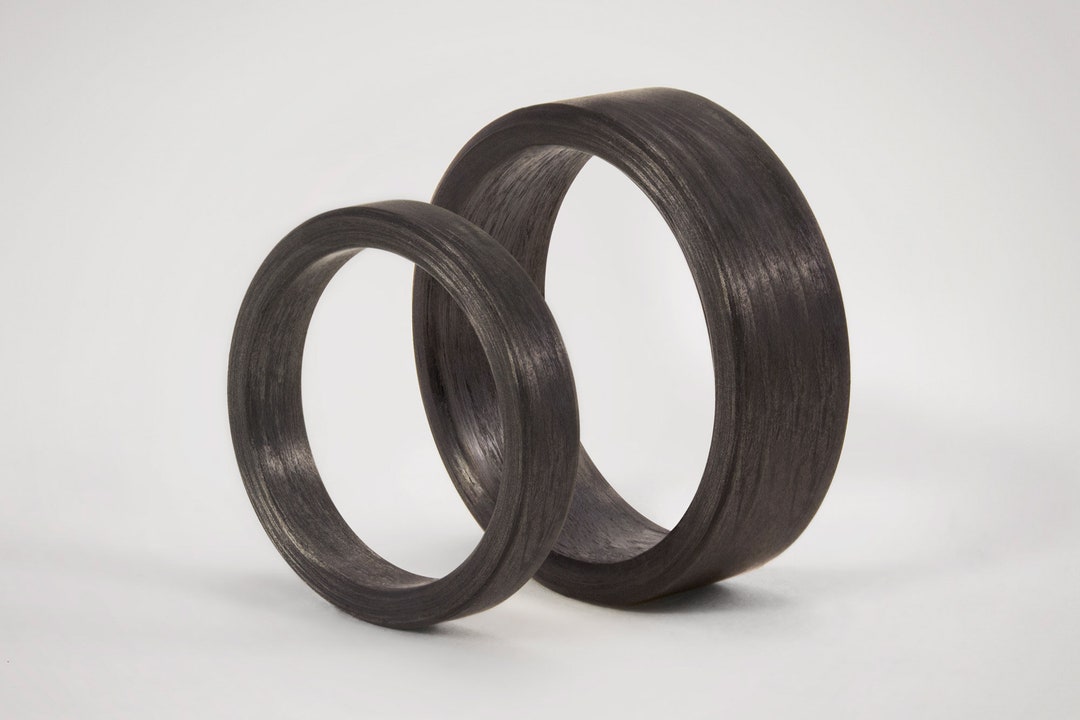 Solid Carbon Fiber Wedding Bands ULTRALIGHT / Flat Black Carbon Fiber ...