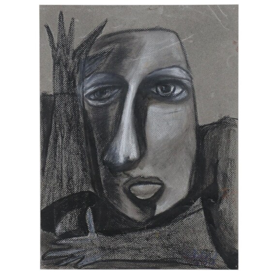 Janice Schuler Charcoal and Pastel Drawing of Abstract - Etsy