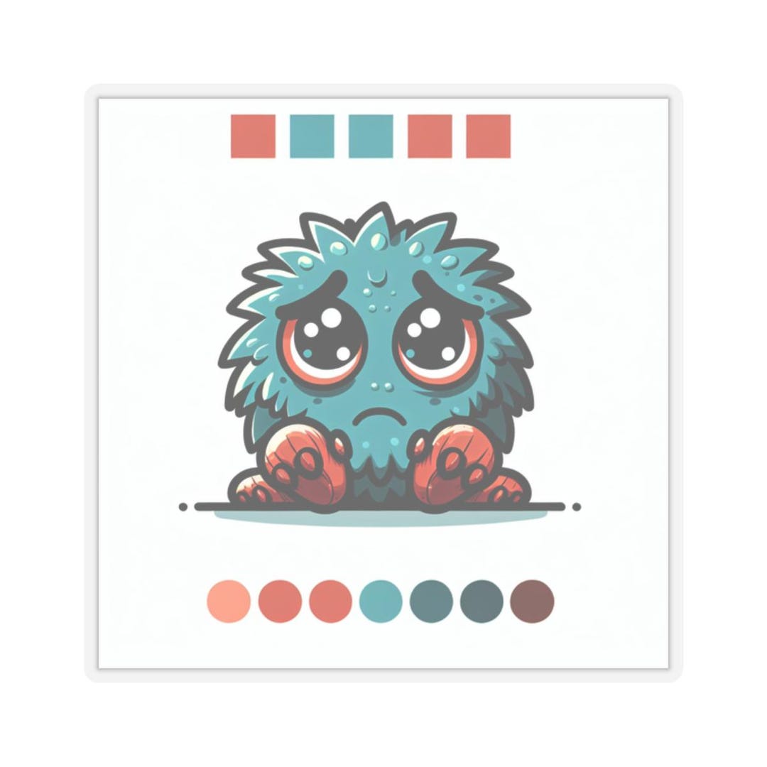Cute Sad Monster Sticker - Etsy