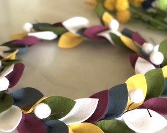 Contemporary Modern Felt and Yarn Ball Spring Wreath - Etsy