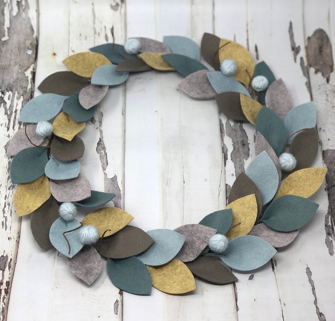 Contemporary Modern Felt Wreath, Home Decor, Housewarming, Gift for Her ...