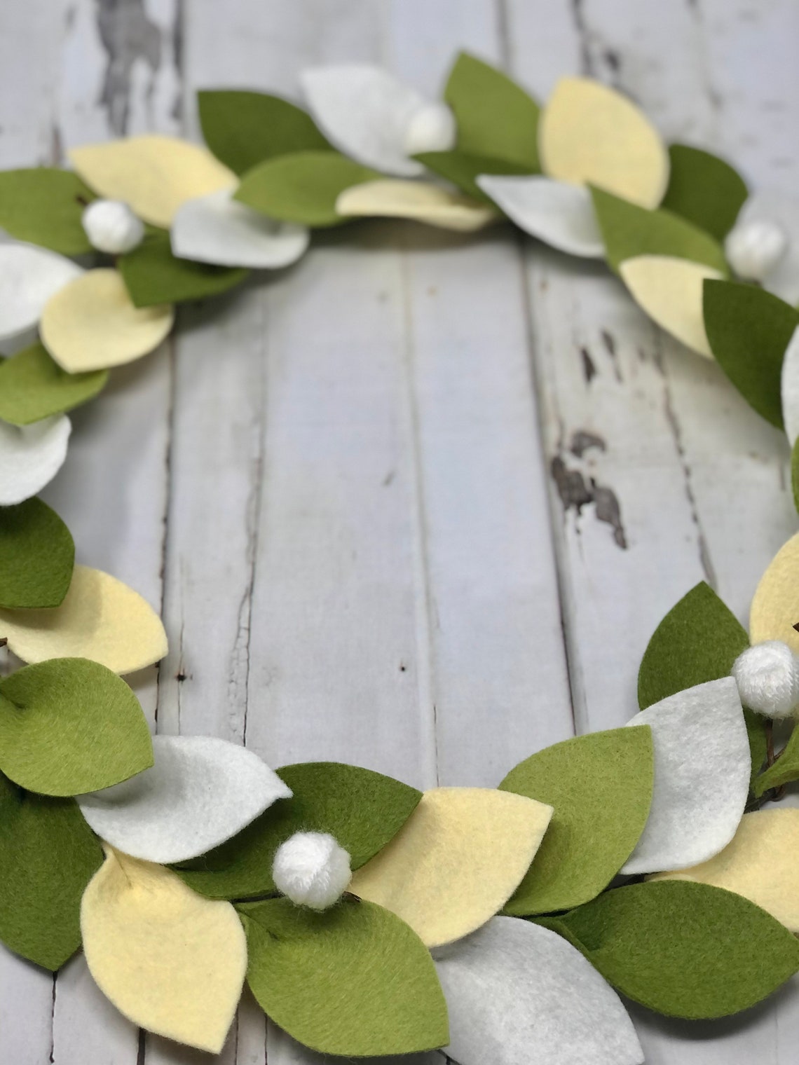 Contemporary Modern Felt and Yarn Ball Spring Wreath | Etsy