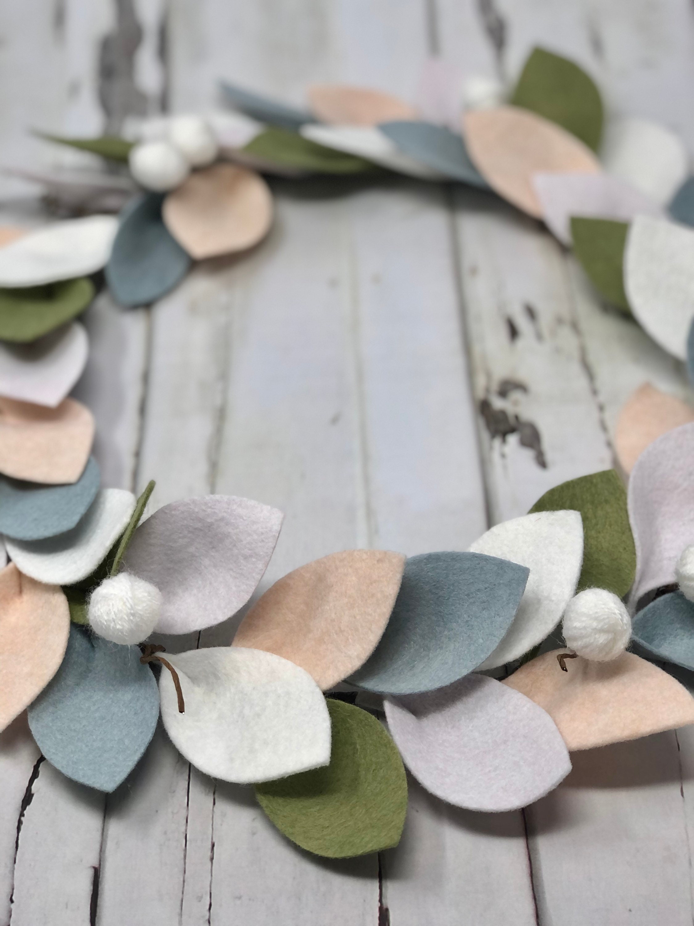 Contemporary Modern Spring Felt Wreath, Spring Decor, Spring Wreath ...