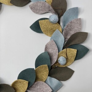 Contemporary Modern Felt Wreath, Home Decor, Housewarming, Gift for Her ...