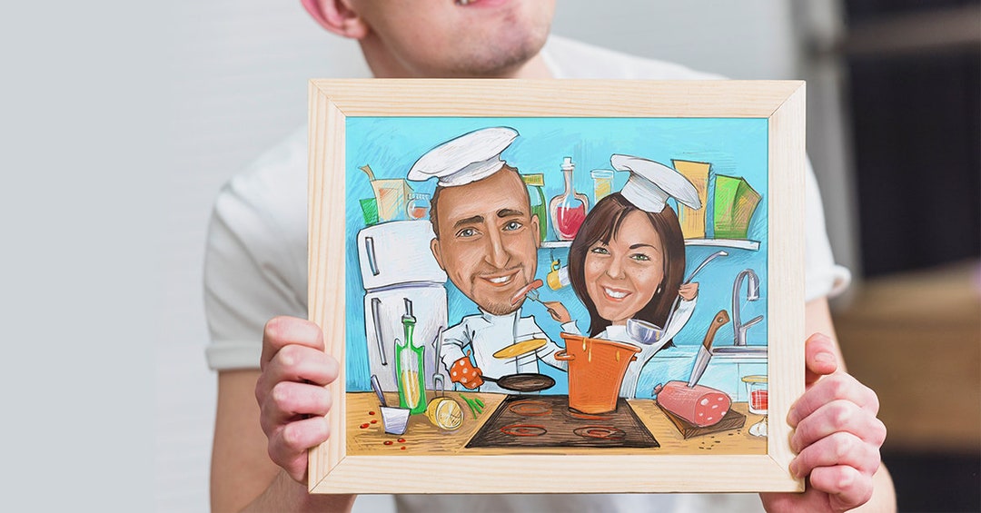 Custom Caricature Gift - the Perfect Personalized Gift for Him - Etsy