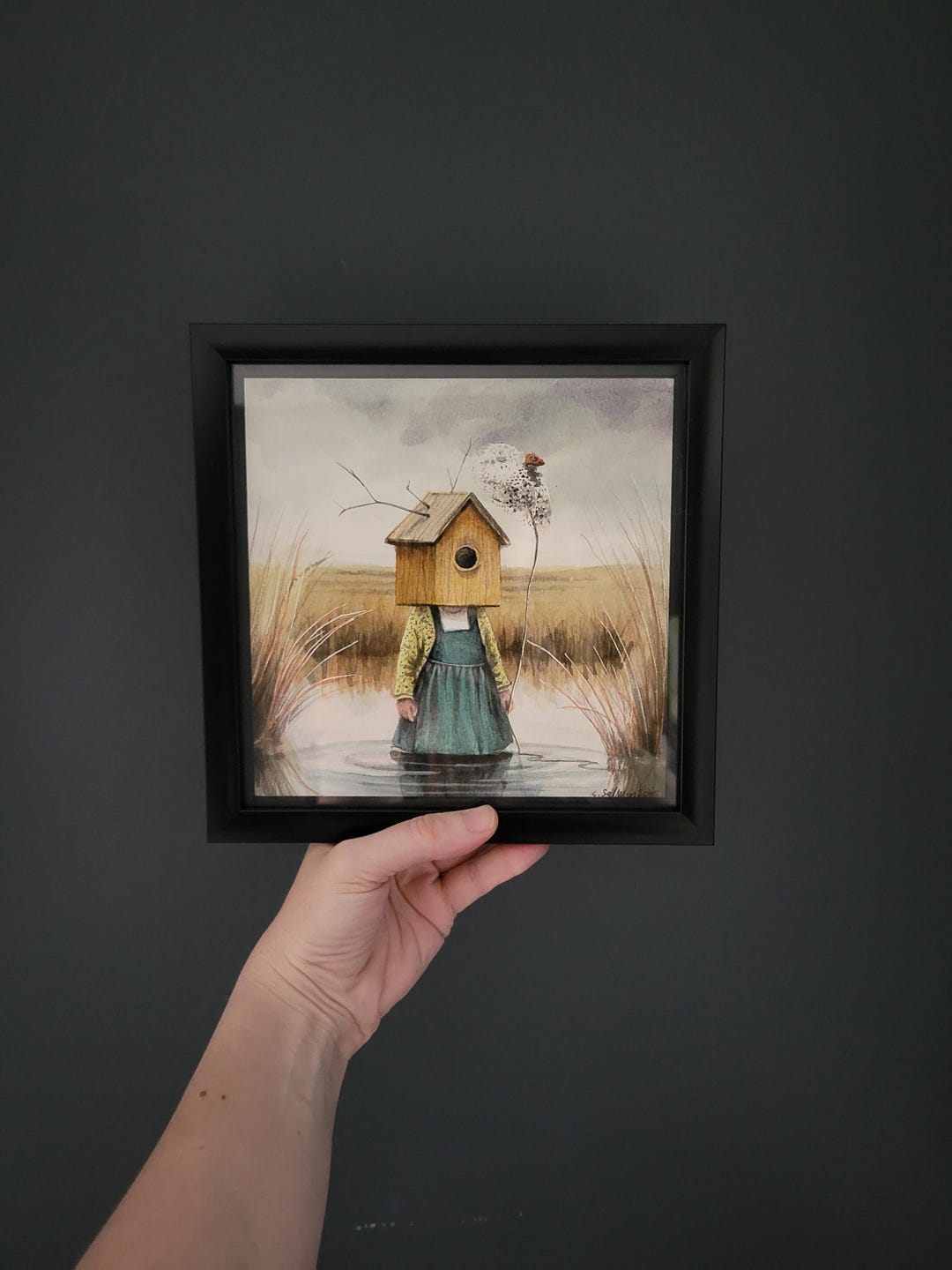 Bird House Girl / Art by Sharyl / Surreal Watercolors / Alien Landscape ...