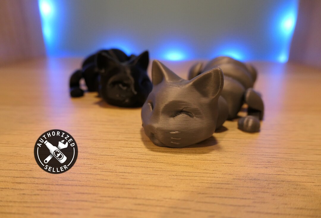 Articulated Flexible Lazy Cat 3D Printed Toy - Etsy UK