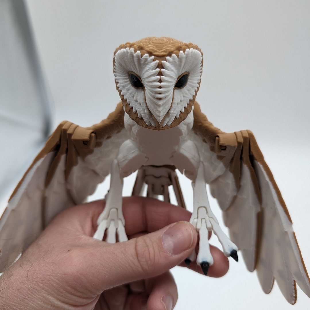3D Printed Barn Owl Articulated Figure - Etsy Canada