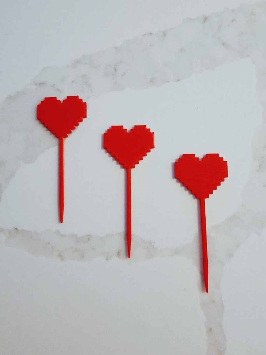 8 Bit Heart Cupcake Toppers - Etsy