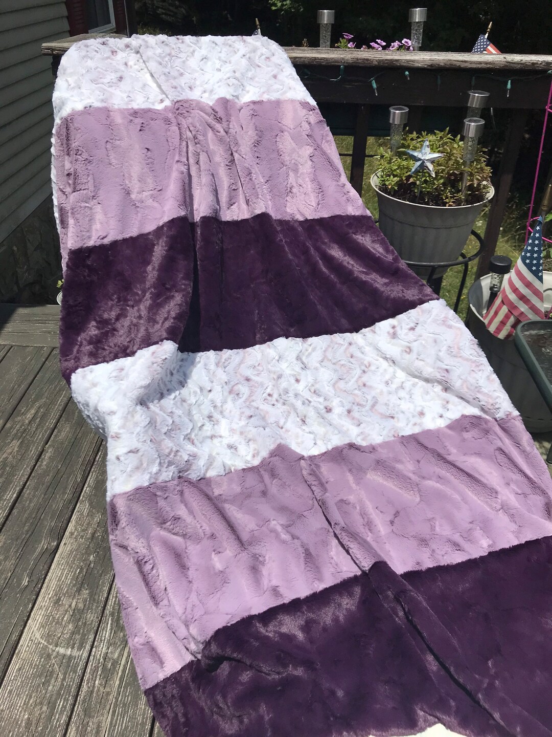 Minky Strip Throw Blanket, Custom Minky Strip Quilt, Luxuriously Soft ...