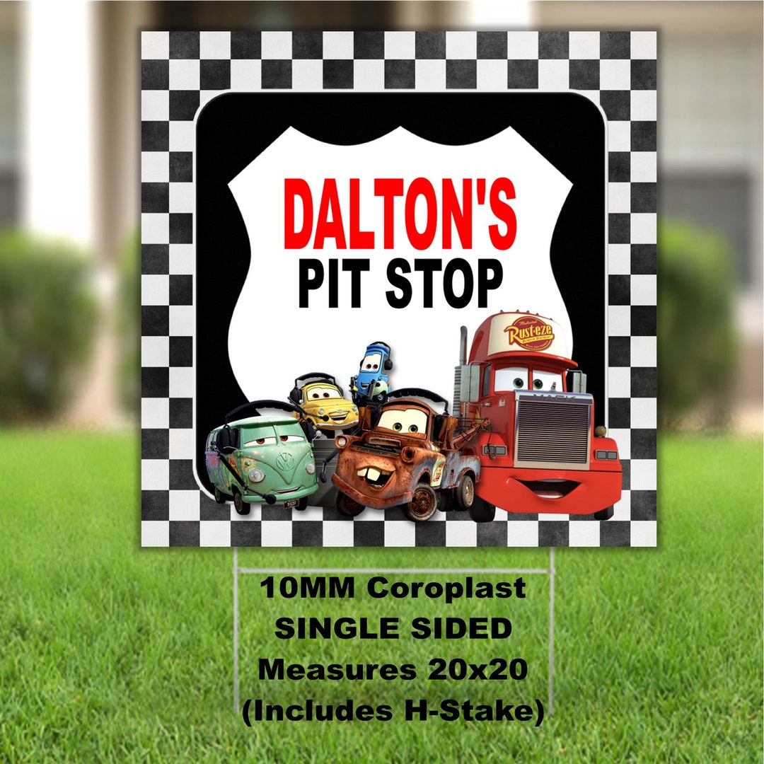 Cars Lawn Sign - Etsy