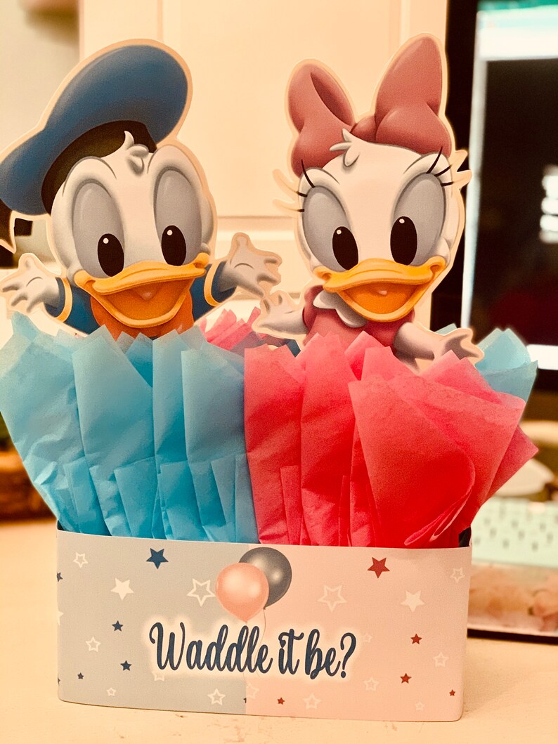 Waddle It Be Daisy & Donald Gender Reveal Centerpiece - Etsy