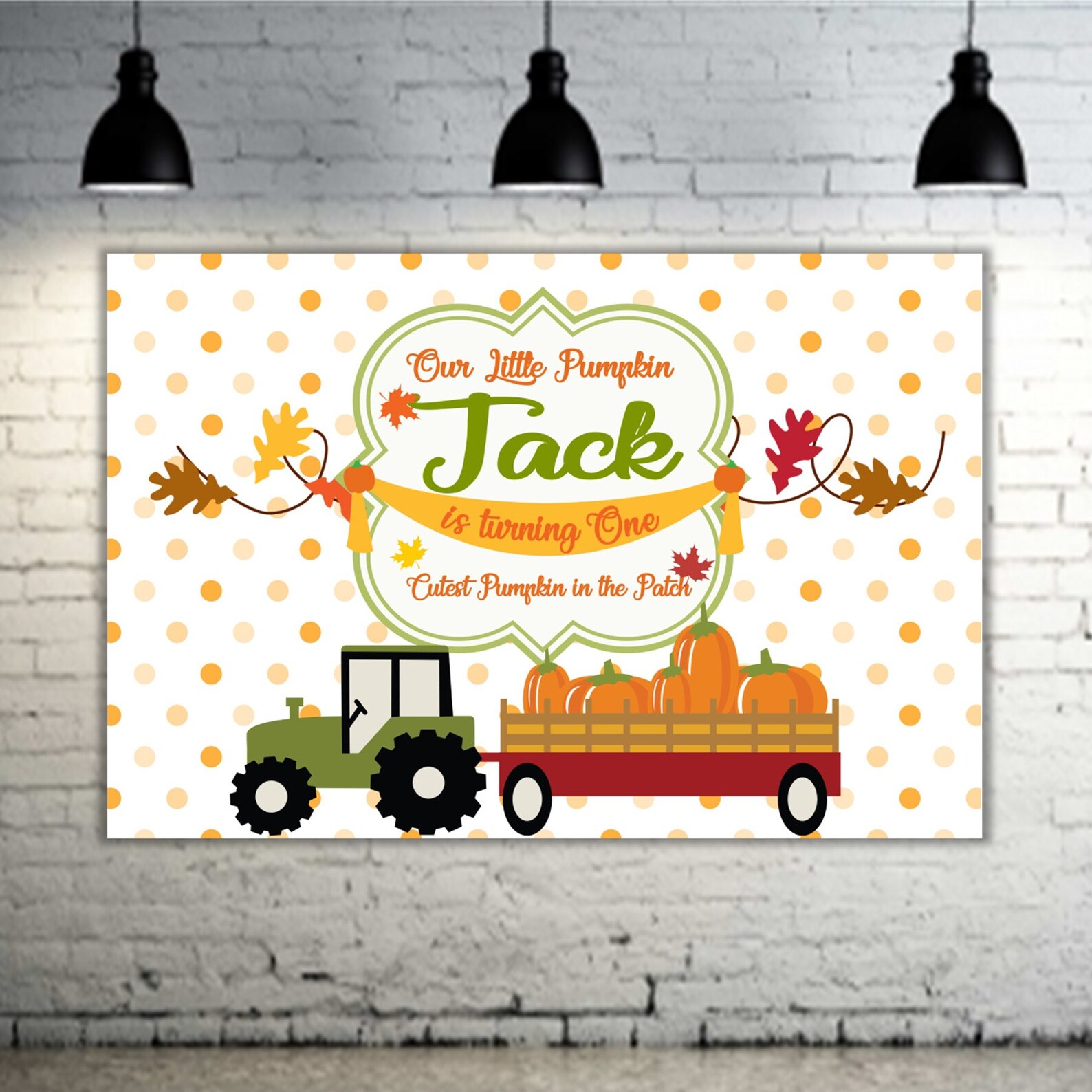 Cutest Pumpkin in the Patch Tractor Banner Backdrop - Etsy