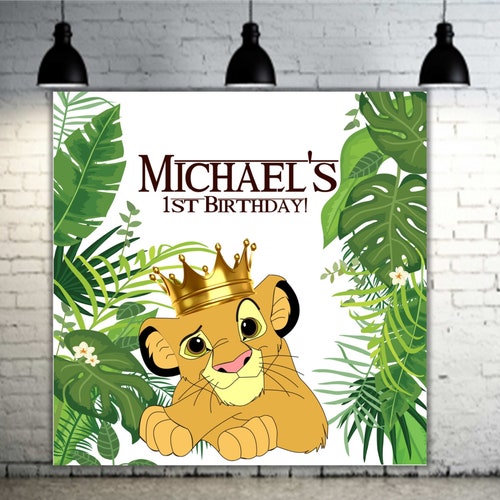 Lion King Birthday Backdrop Banner Simba Backdrop Banner - Etsy