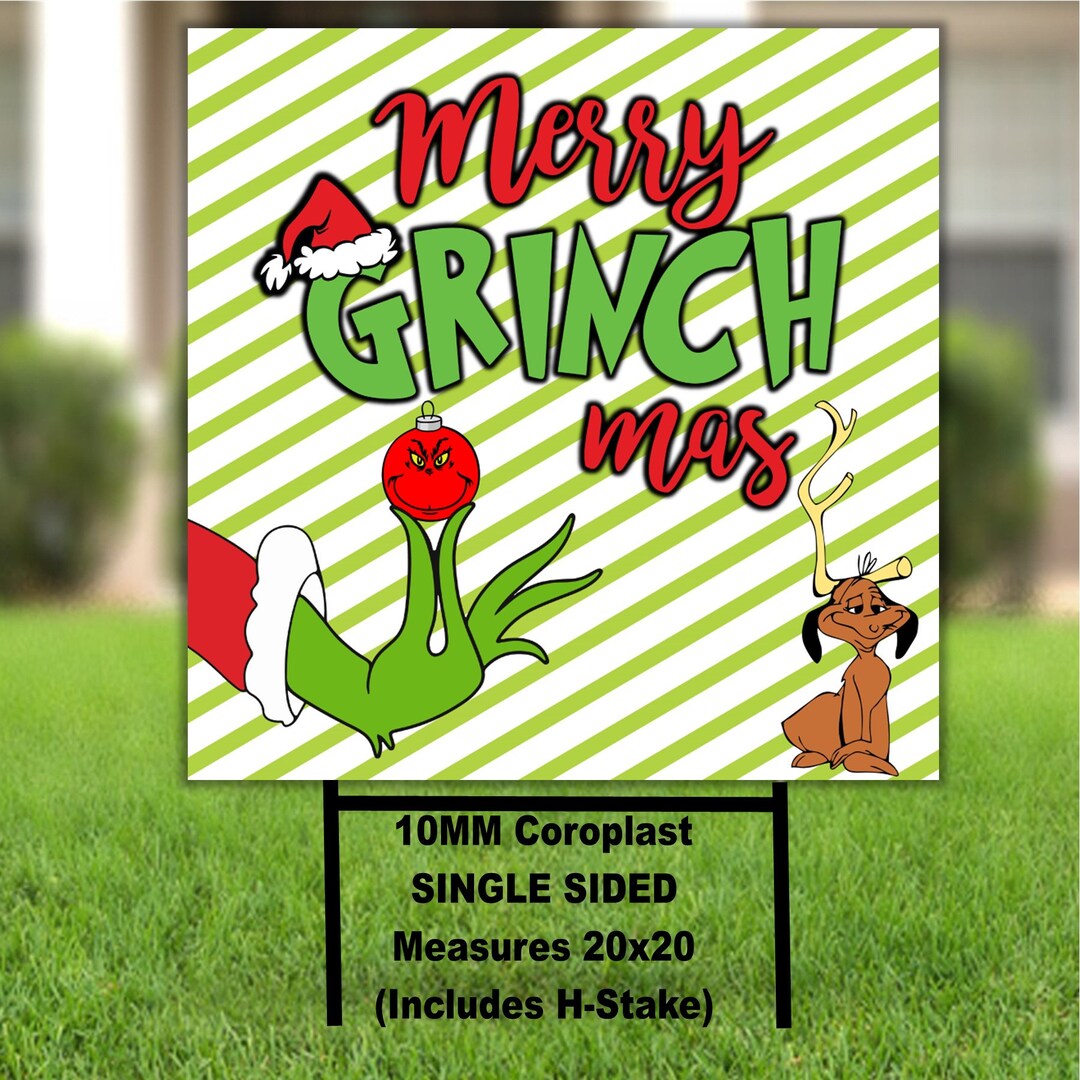 Merry Grinchmas Yard Sign - Etsy