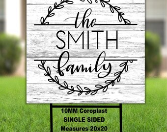 Family Name Yard Sign - Etsy