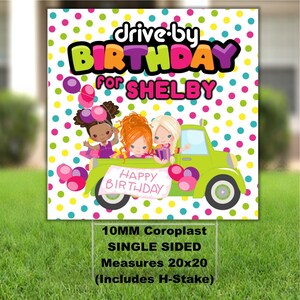 Drive by Birthday Girl Party Lawn Sign - Etsy