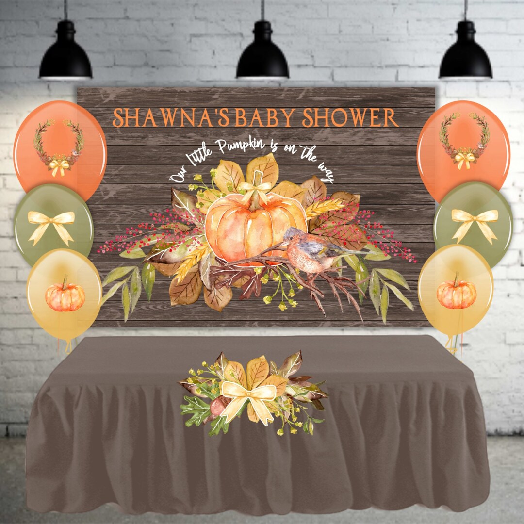 Our Little Pumpkin Rustic Party Banner Backdrop - Etsy