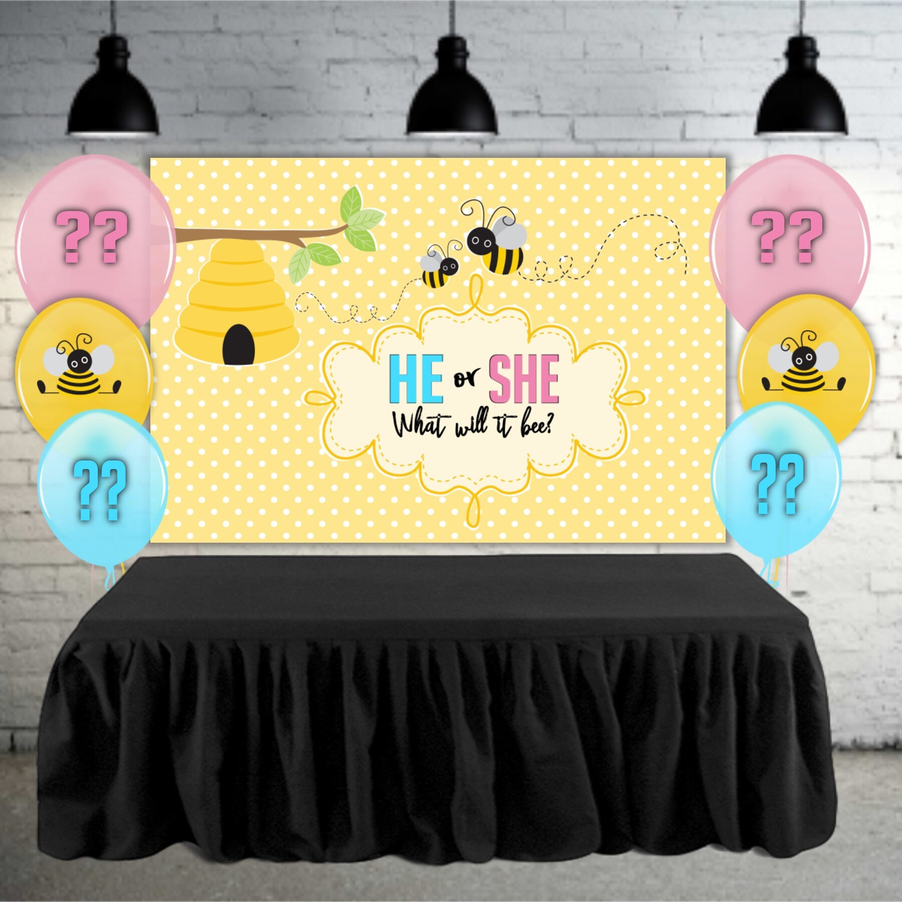 Bee Gender Reveal Banner - Etsy