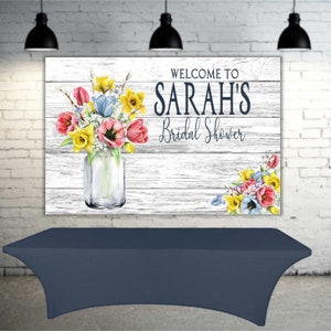 Spring Floral Mason Jar Bridal Shower Party Banner - Etsy